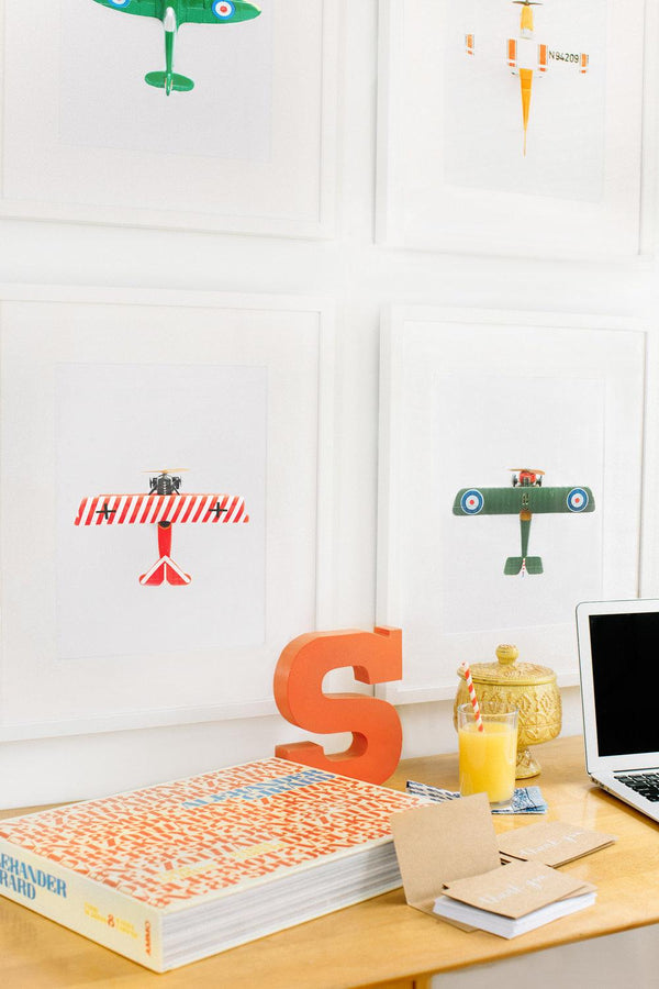 Airplane Series - Airplane Kelly Green Overhead – Leslee Mitchell Art